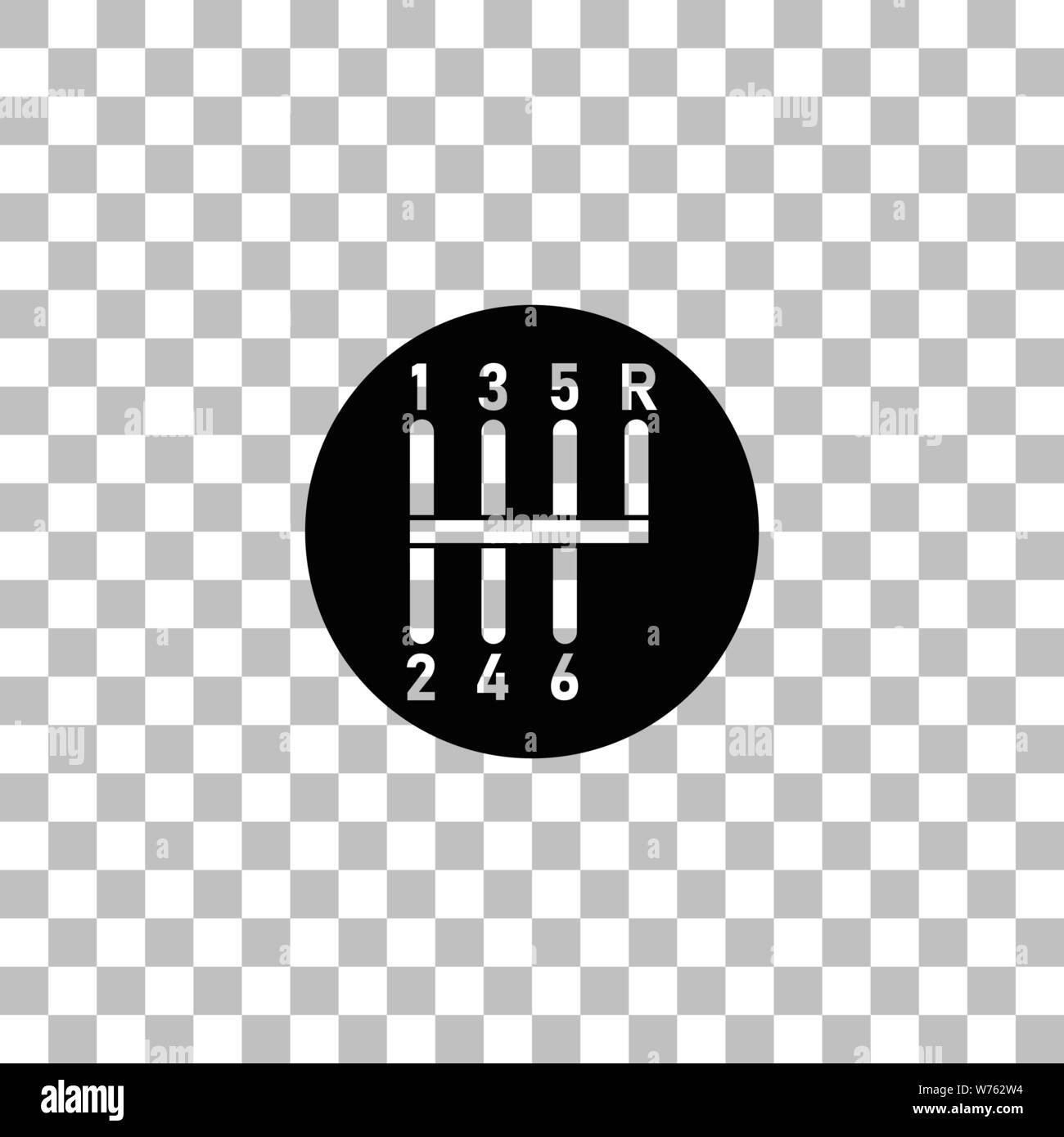Gear shifter. Black flat icon on a transparent background. Pictogram for your project Stock ...