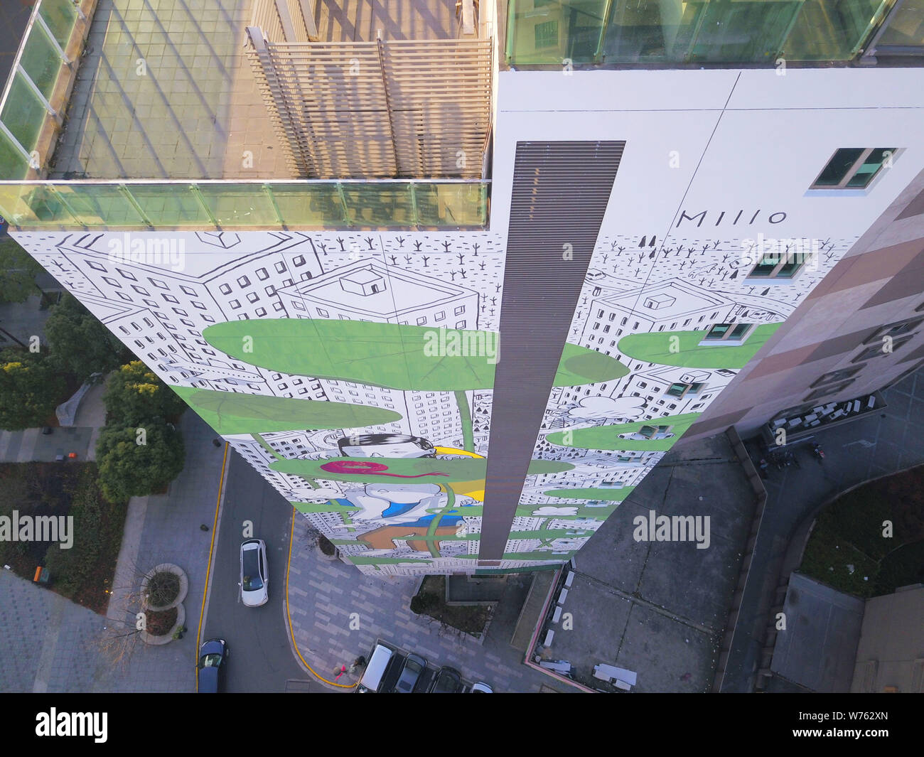 The 46-meter-high wall painting created by Italian artist Franceso ...