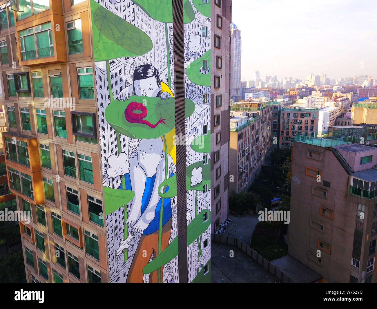 The 46-meter-high wall painting created by Italian artist Franceso ...