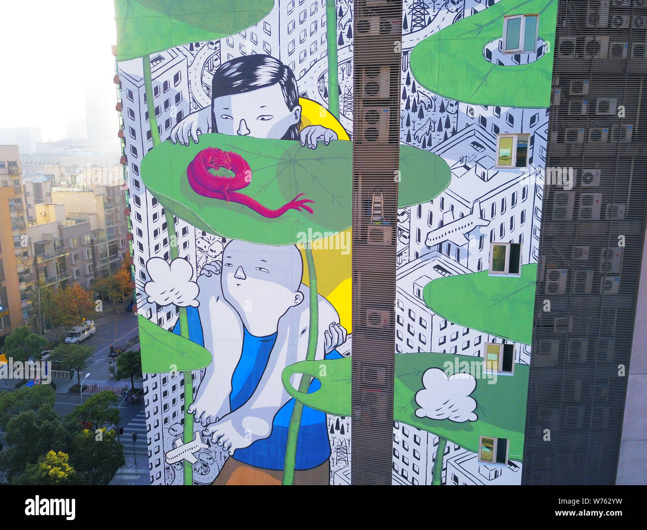The 46-meter-high wall painting created by Italian artist Franceso ...