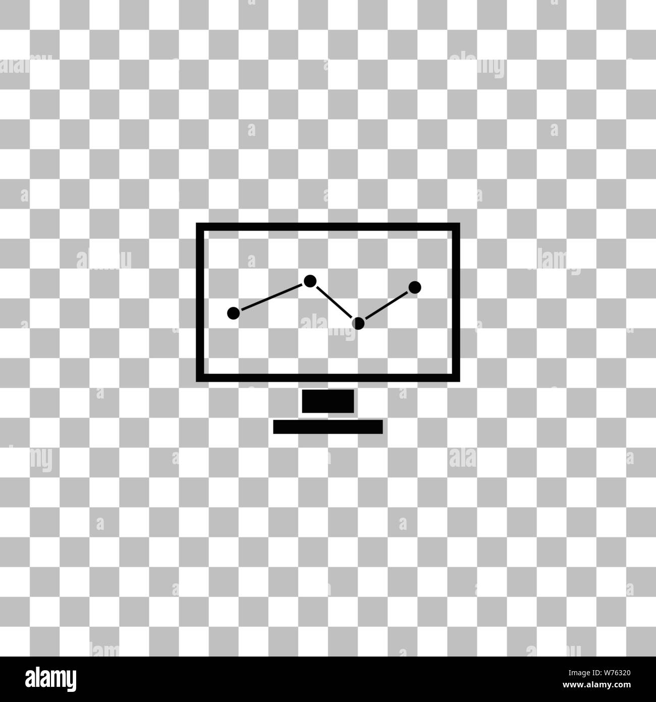 Monitoring. Black flat icon on a transparent background. Pictogram for ...