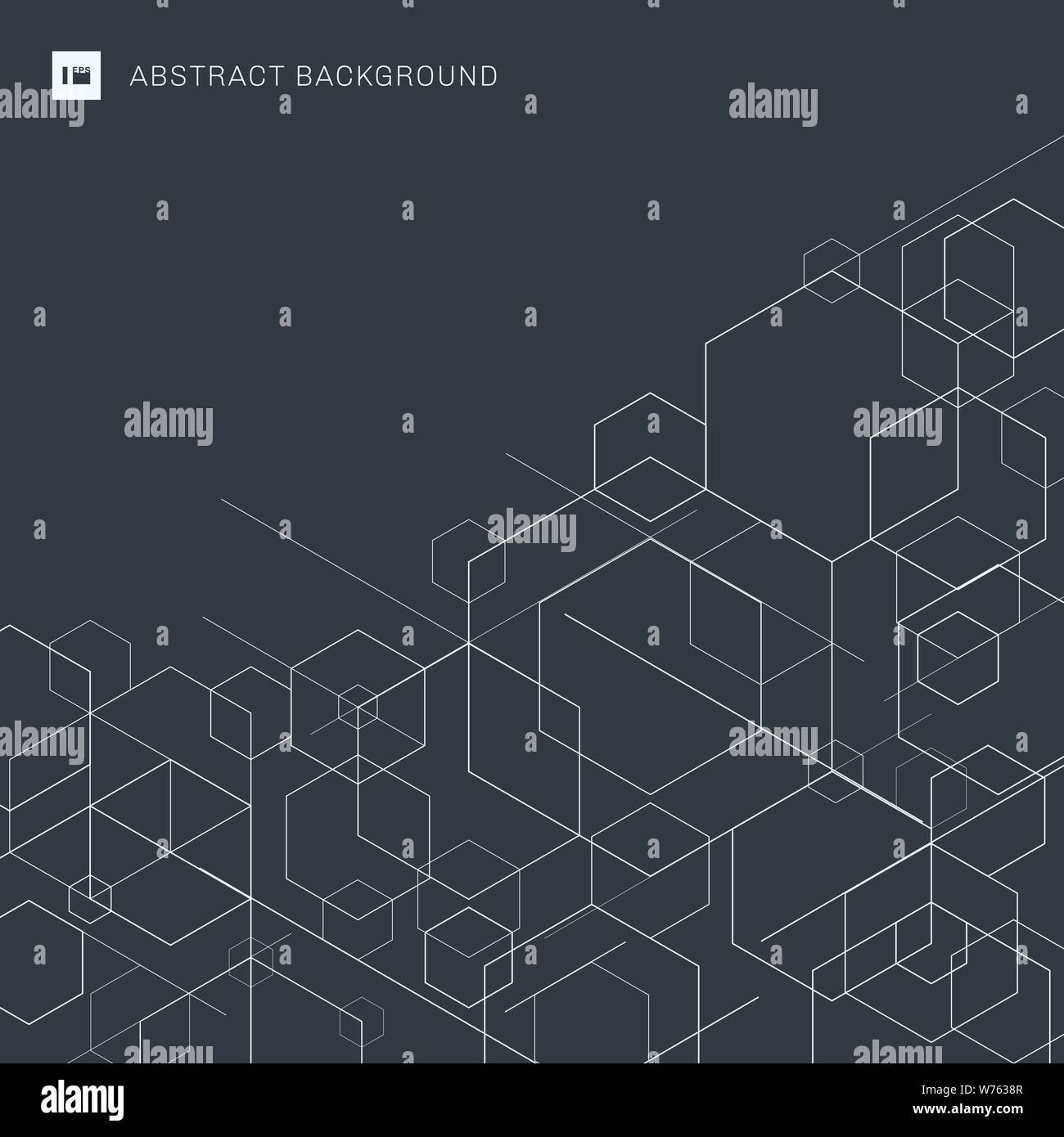 Black white box hexagon pattern Stock Vector Images - Alamy