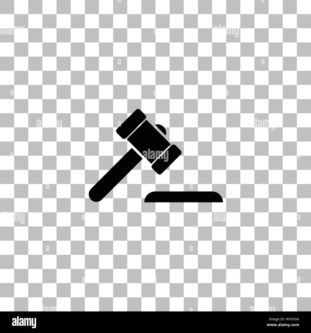 Hammer judge. Black flat icon on a transparent background. Pictogram ...