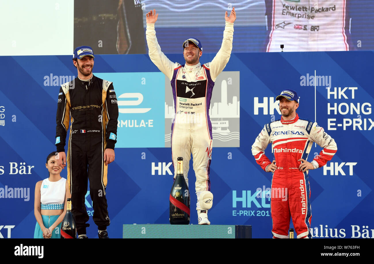 (From left) French racing driver Jean-Eric Vergne of Techeetah, British ...