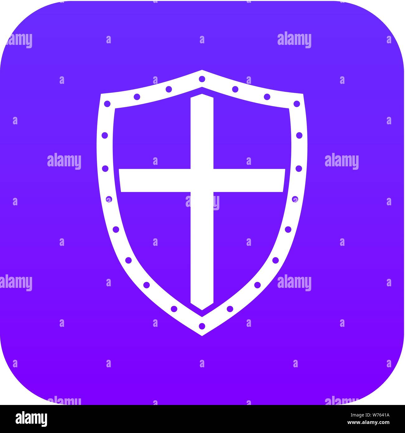 Shield icon digital purple Stock Vector Image & Art - Alamy