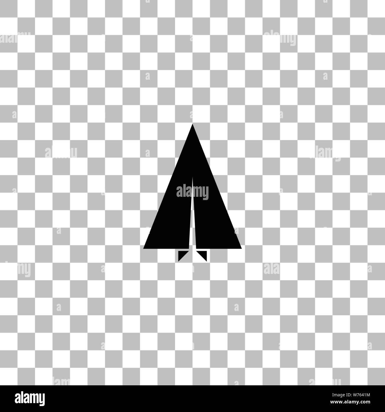 Paper plane. Black flat icon on a transparent background. Pictogram for ...