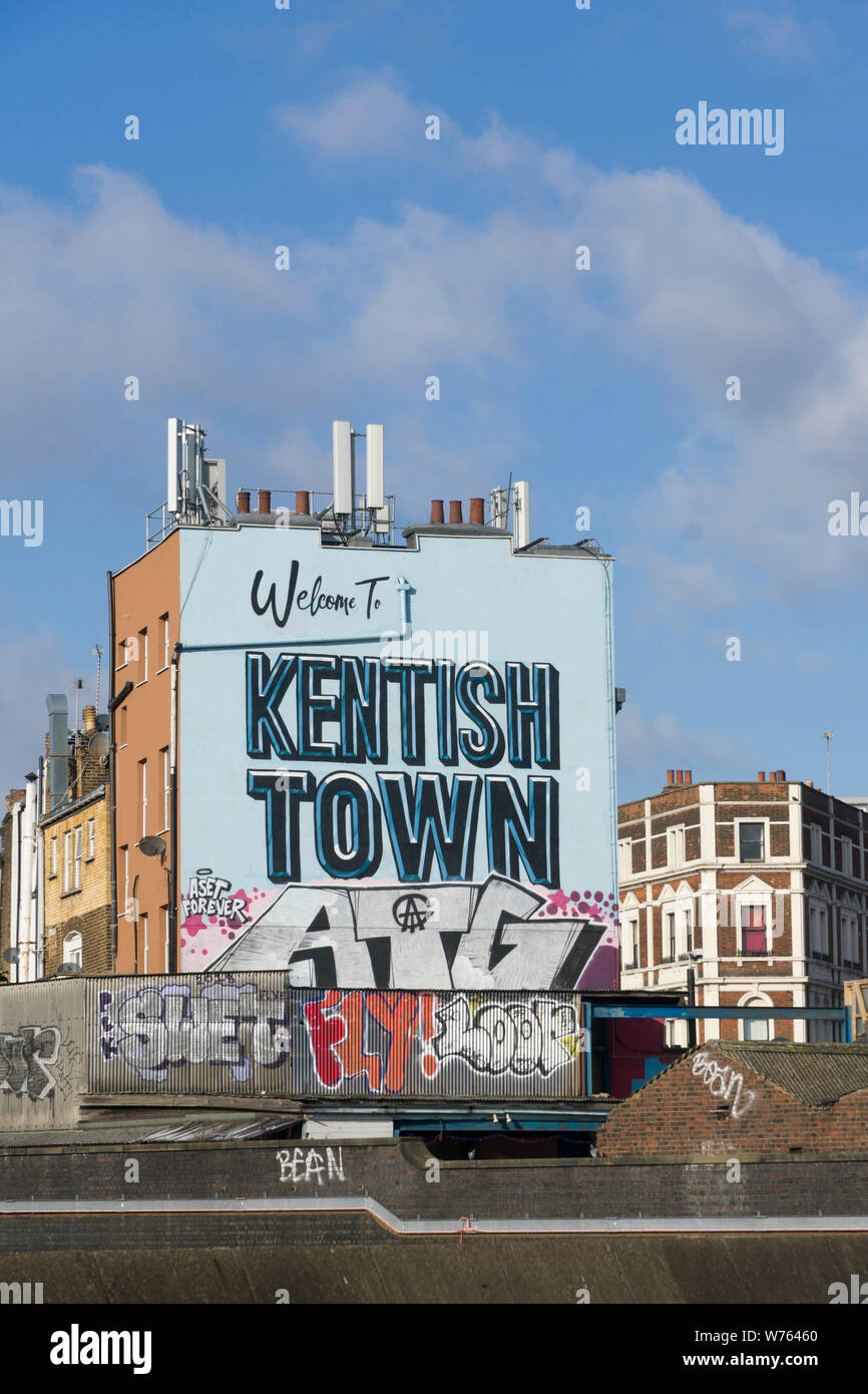 Kentish Town sign, Kentish Town, London, Britain Stock Photo - Alamy