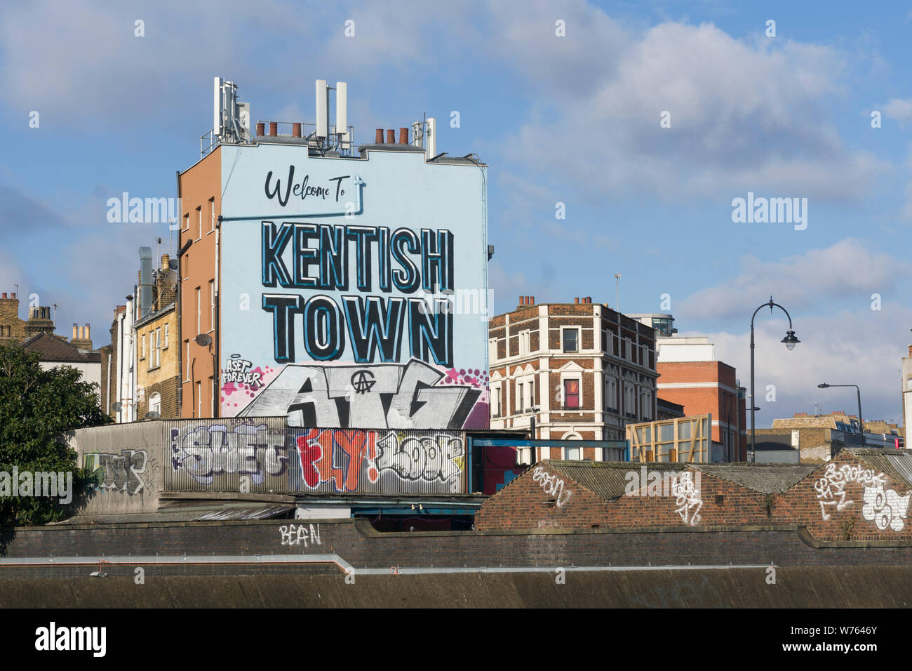 Kentish Town sign, Kentish Town, London, Britain Stock Photo - Alamy