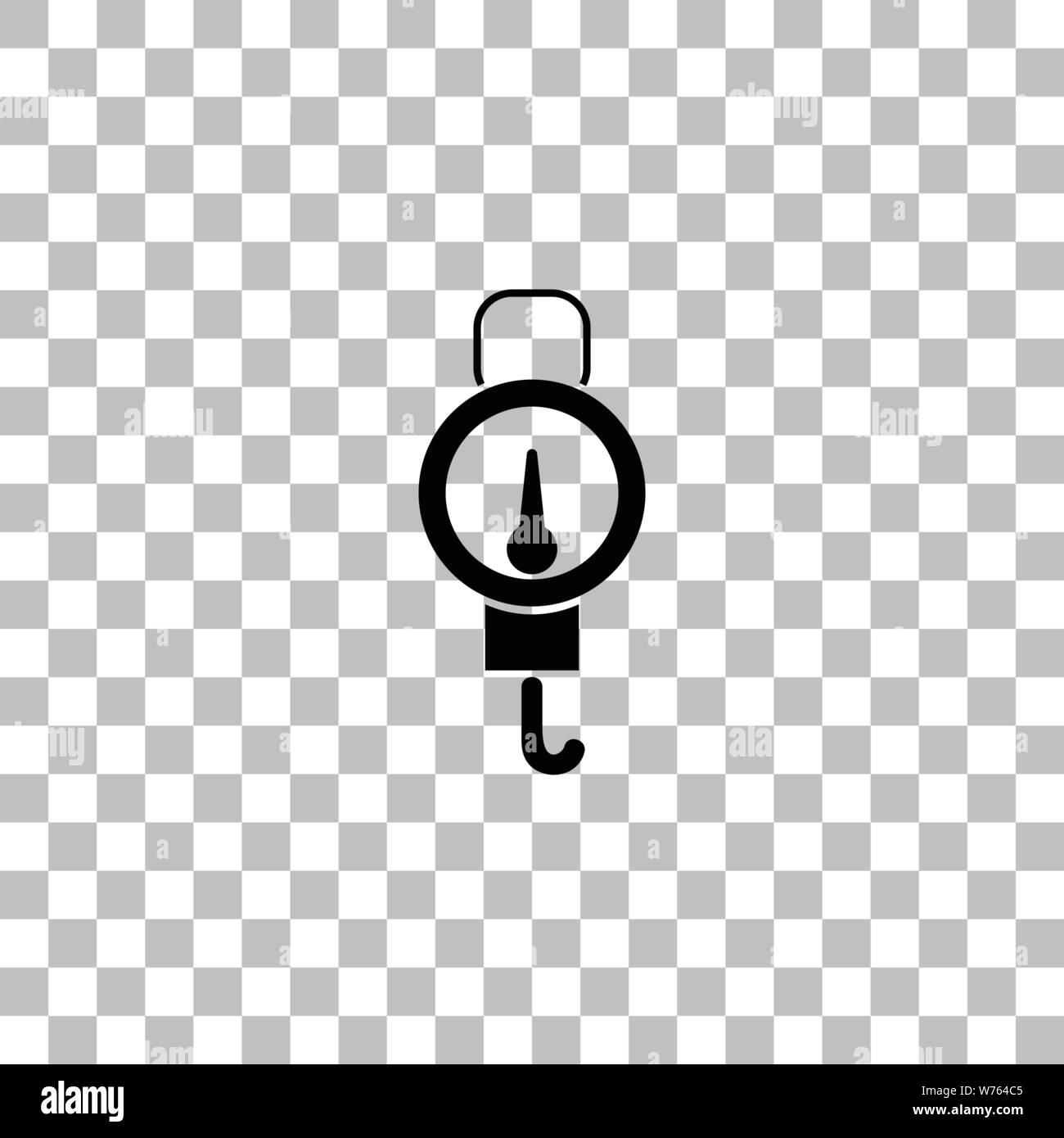 Spring scale. Black flat icon on a transparent background. Pictogram ...