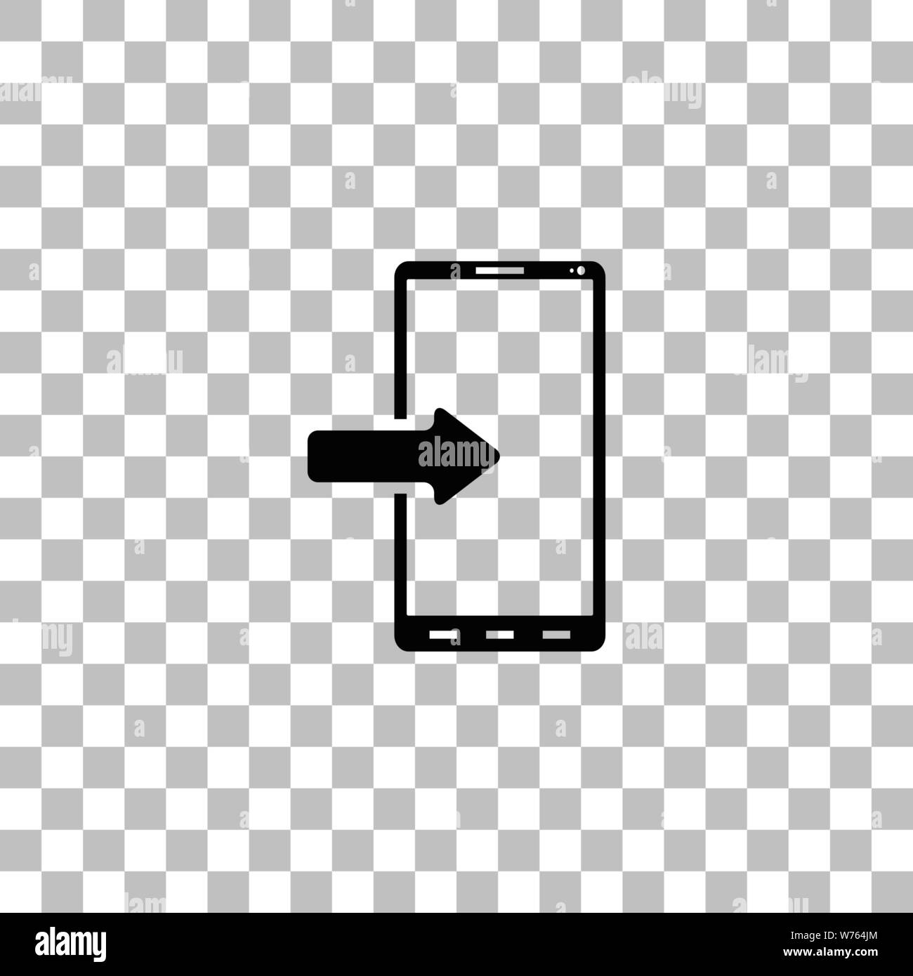 Incoming calls. Black flat icon on a transparent background. Pictogram ...