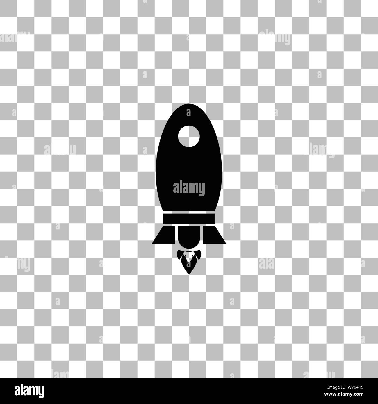 Rocket. Black flat icon on a transparent background. Pictogram for your ...