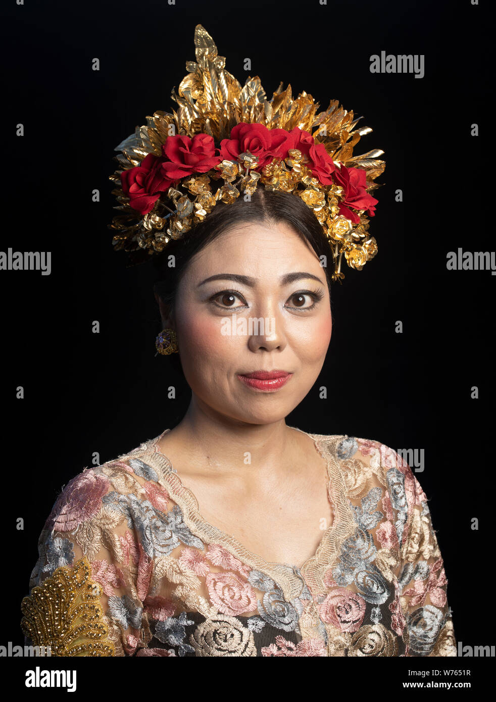 Portrait of Balinese Dance and Gamelan class member. Traditional dance ...