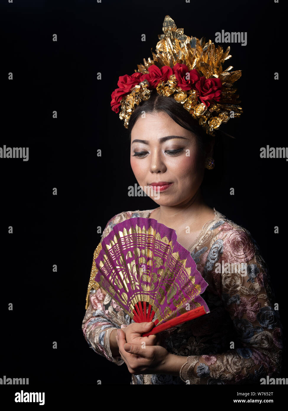 Portrait of Balinese Dance and Gamelan class member. Traditional dance ...