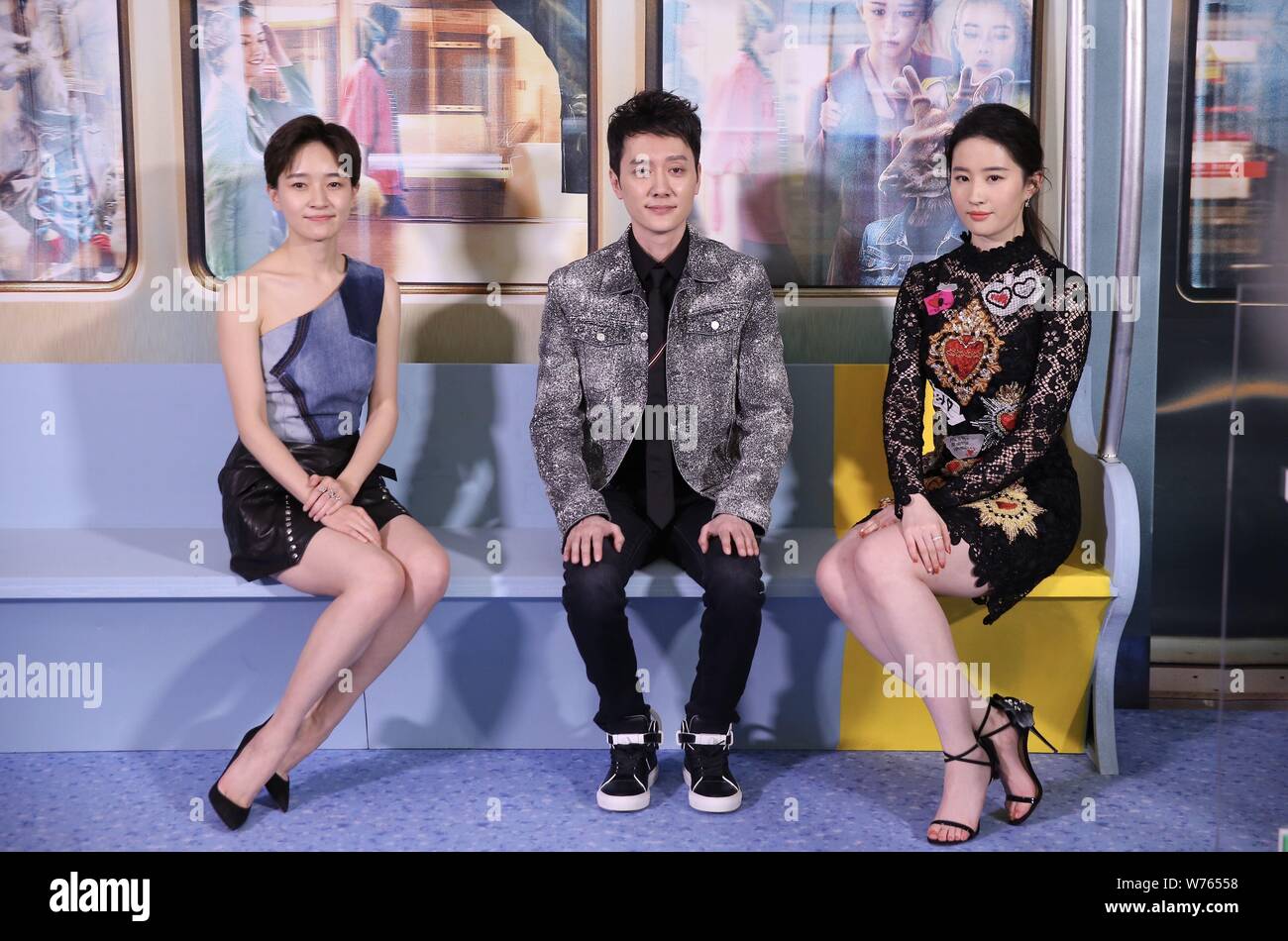 Chinese actress Liu Yifei, right, and Chinese actor Feng Shaofeng ...