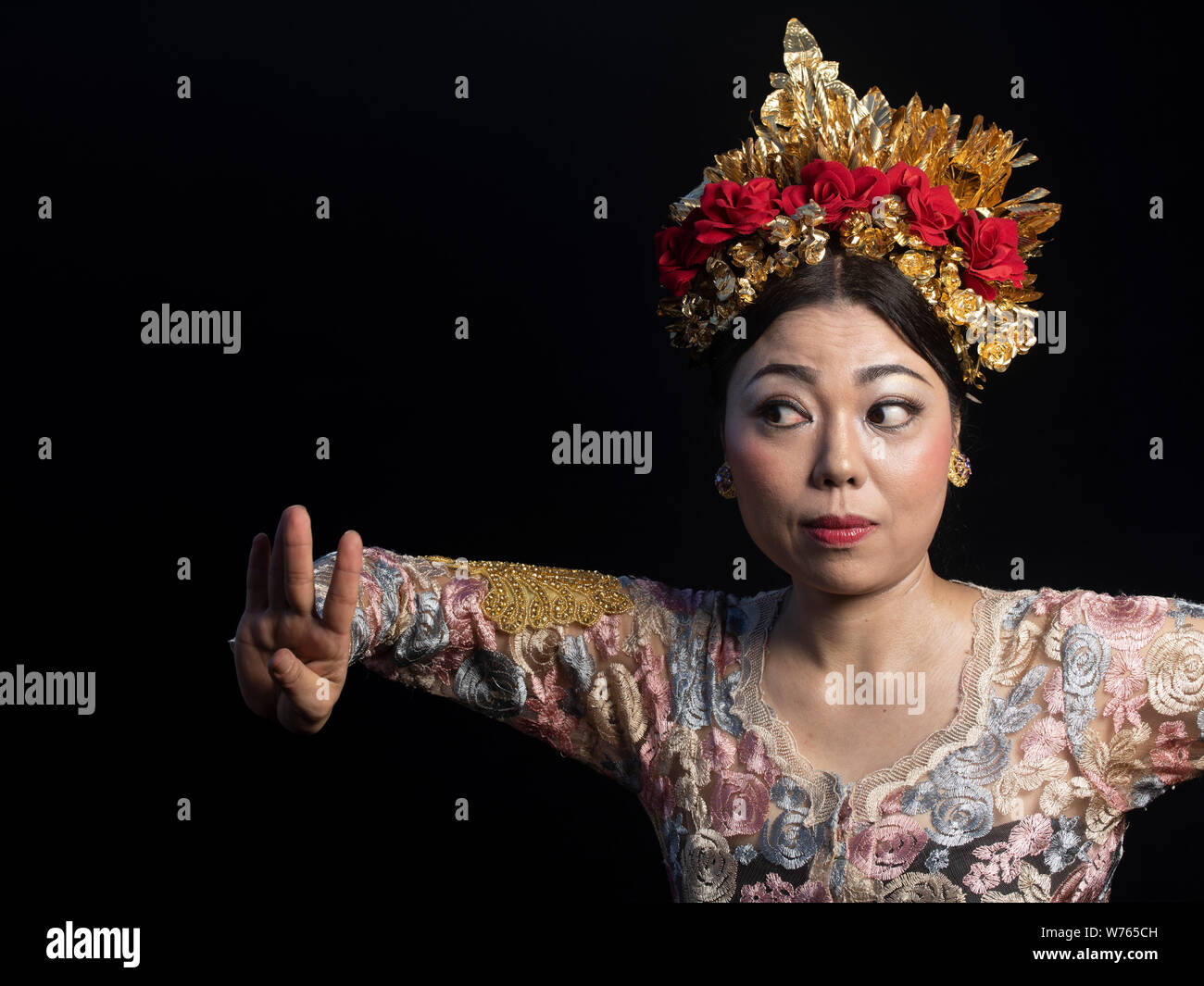 Portrait of Balinese Dance and Gamelan class member. Traditional dance ...