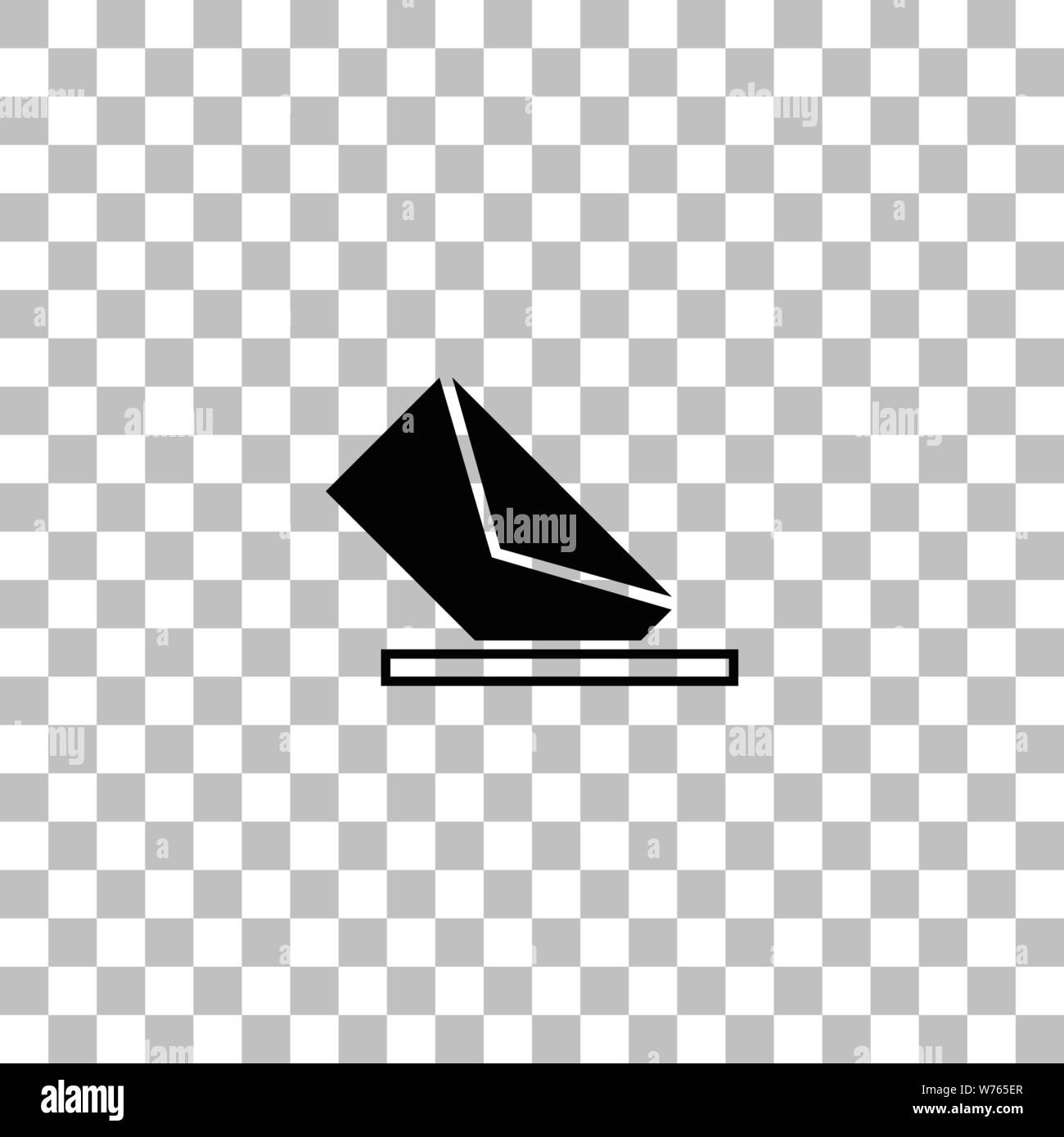 Mail box. Black flat icon on a transparent background. Pictogram for ...