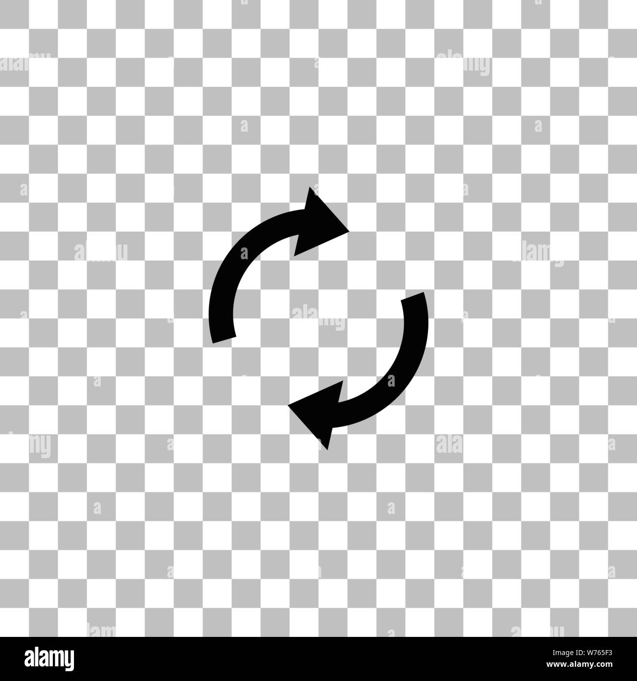 Recycle arrow. Black flat icon on a transparent background. Pictogram ...
