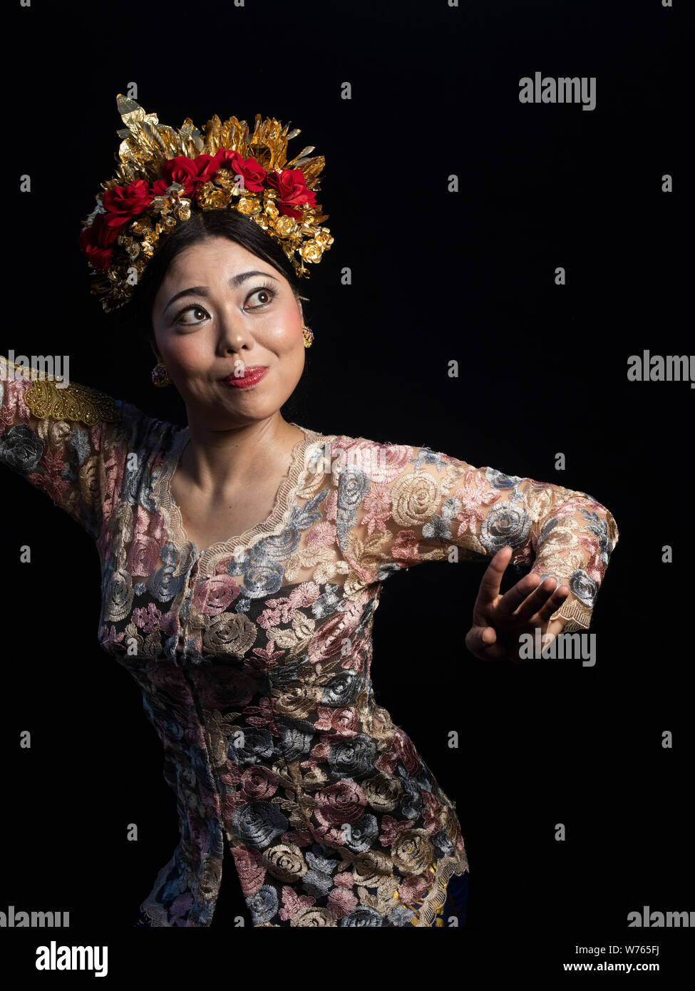 Portrait of Balinese Dance and Gamelan class member. Traditional dance ...