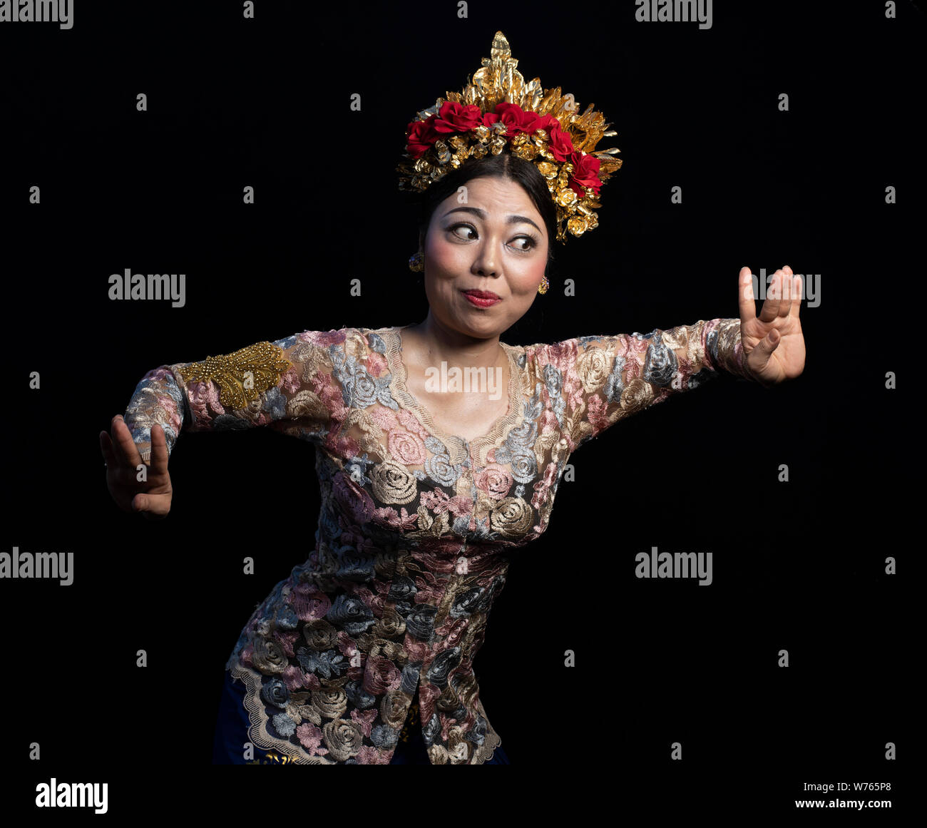 Portrait of Balinese Dance and Gamelan class member. Traditional dance ...
