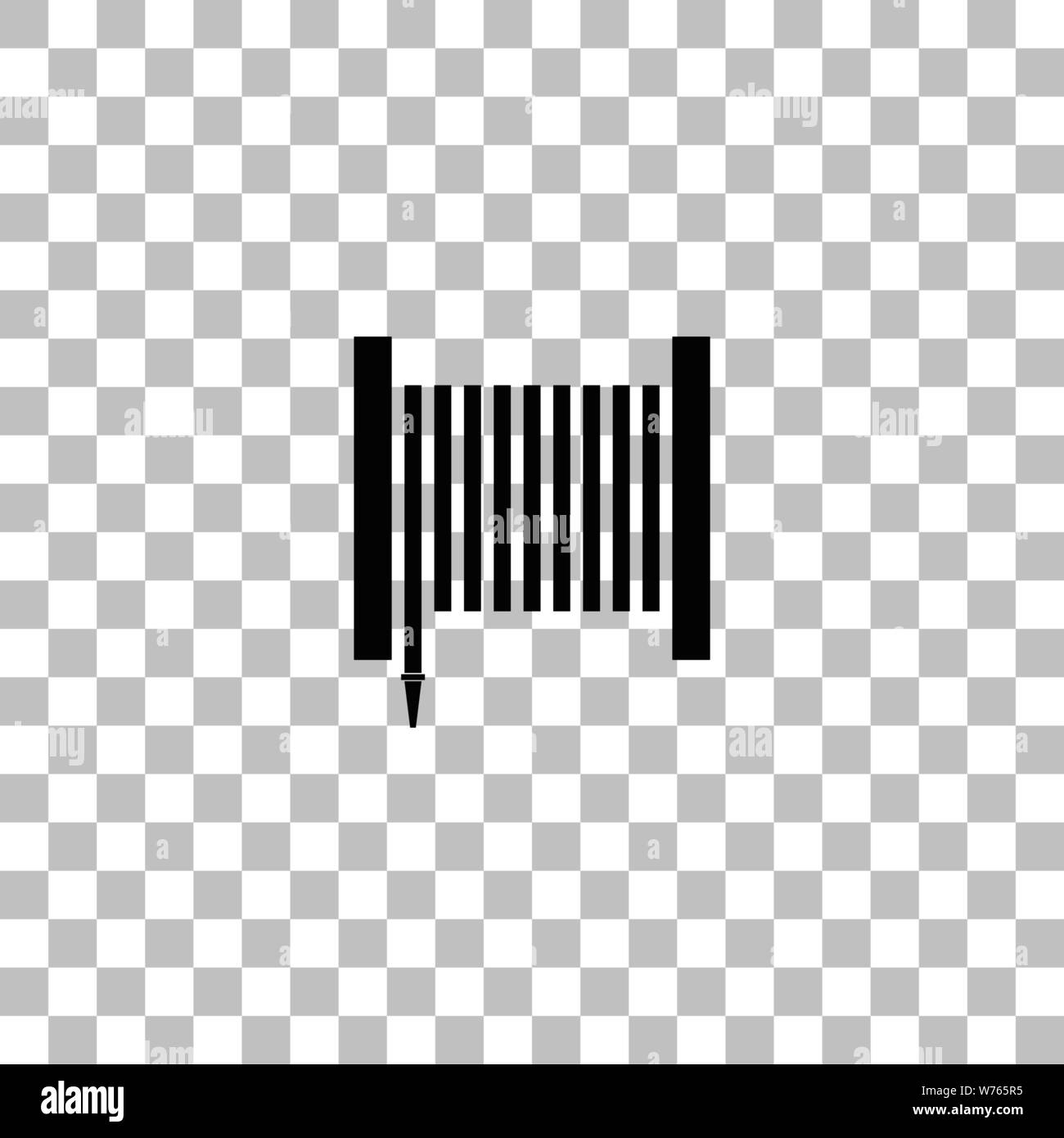 Water hose. Black flat icon on a transparent background. Pictogram for ...