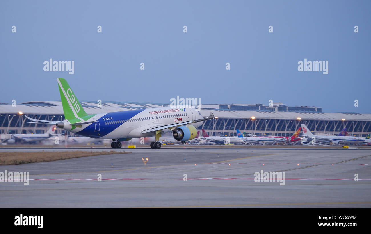 China's second domestically-developed large passenger jet C919 of COMAC ...