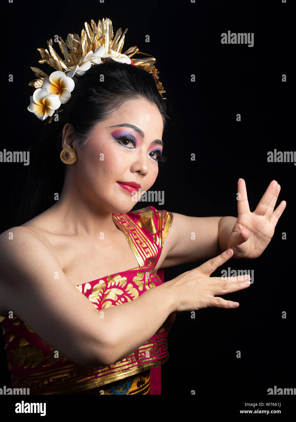Portrait of Balinese Dance and Gamelan class member. Traditional dance ...