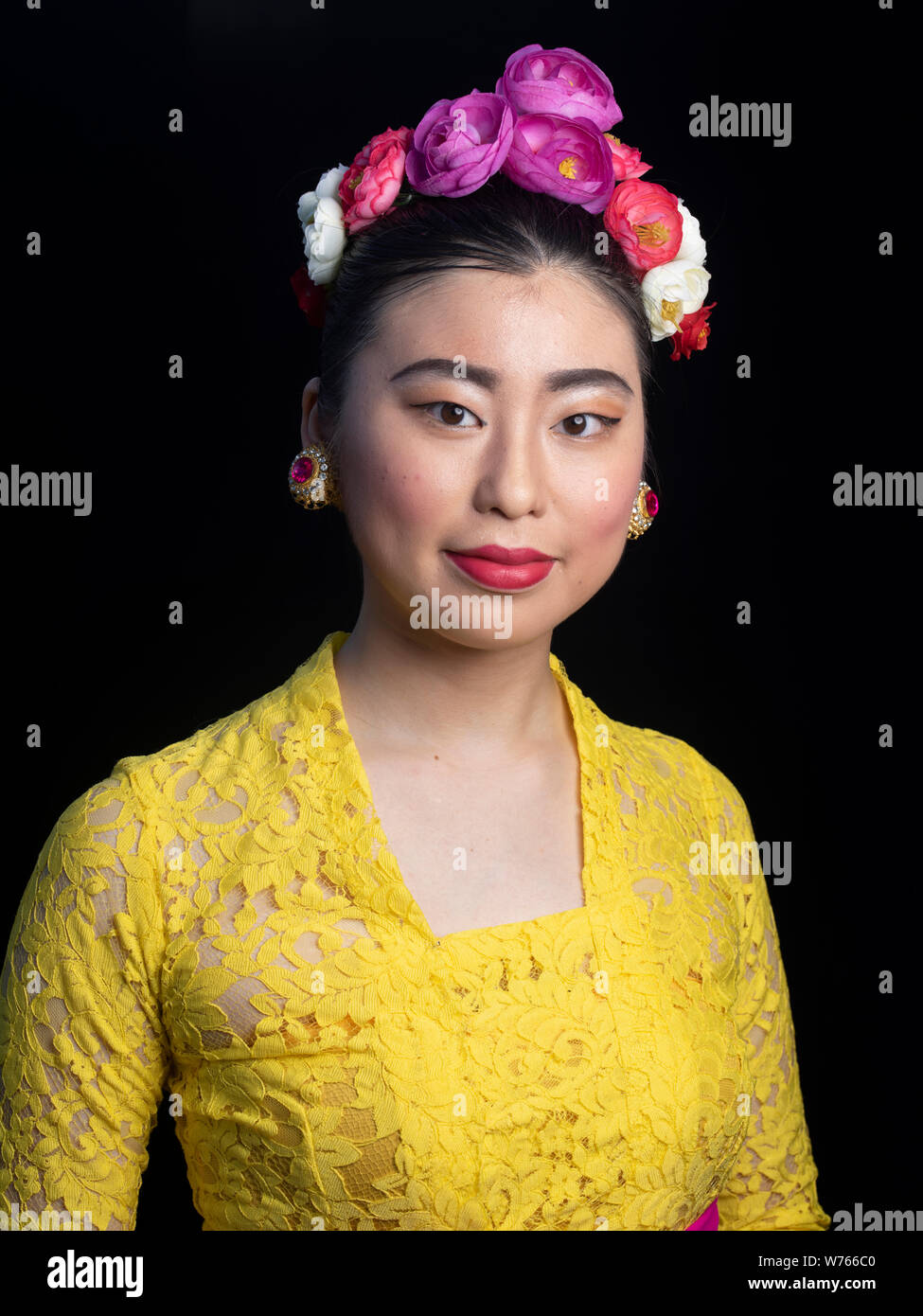 Portrait of Balinese Dance and Gamelan class member. Traditional dance ...
