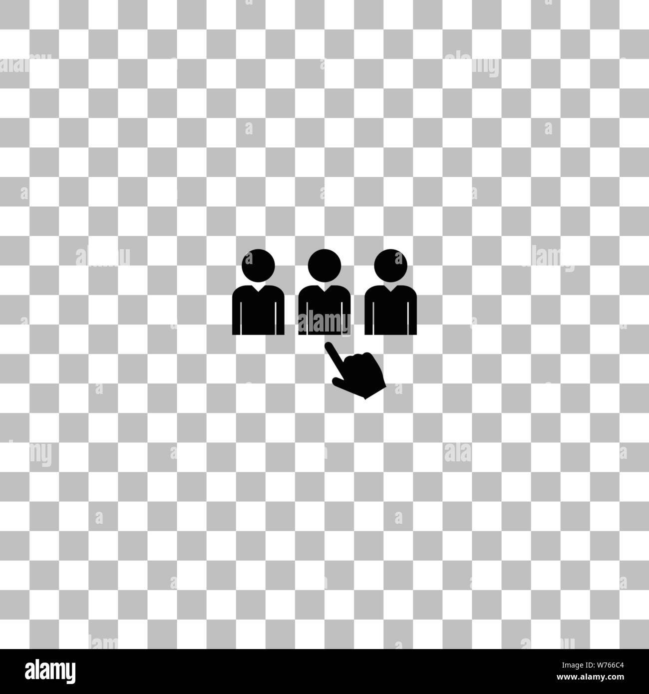 Recruitment. Black flat icon on a transparent background. Pictogram for ...