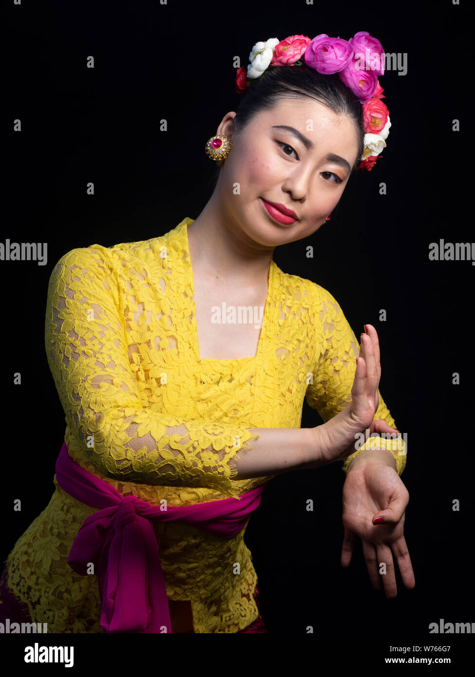 Portrait of Balinese Dance and Gamelan class member. Traditional dance ...