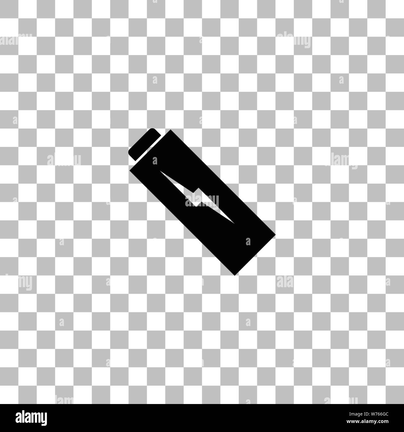 Battery Charging. Black flat icon on a transparent background ...