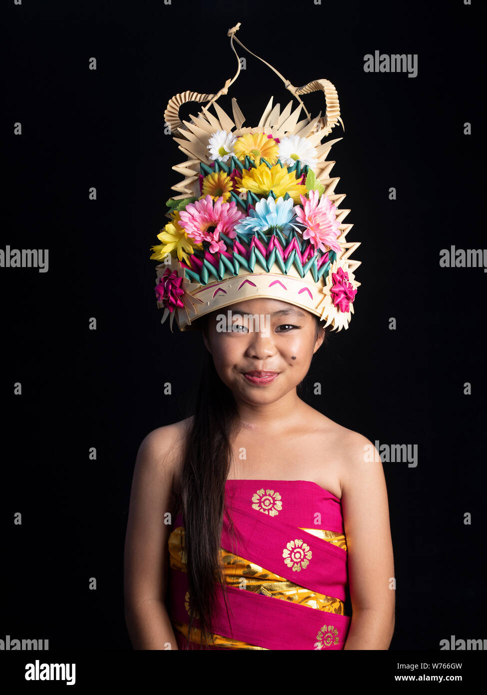 Portrait of Balinese Dance and Gamelan class member. Traditional dance ...