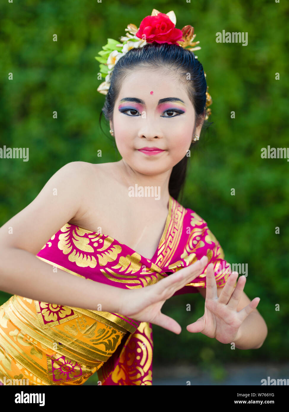Portrait of Balinese Dance and Gamelan class member. Traditional dance ...