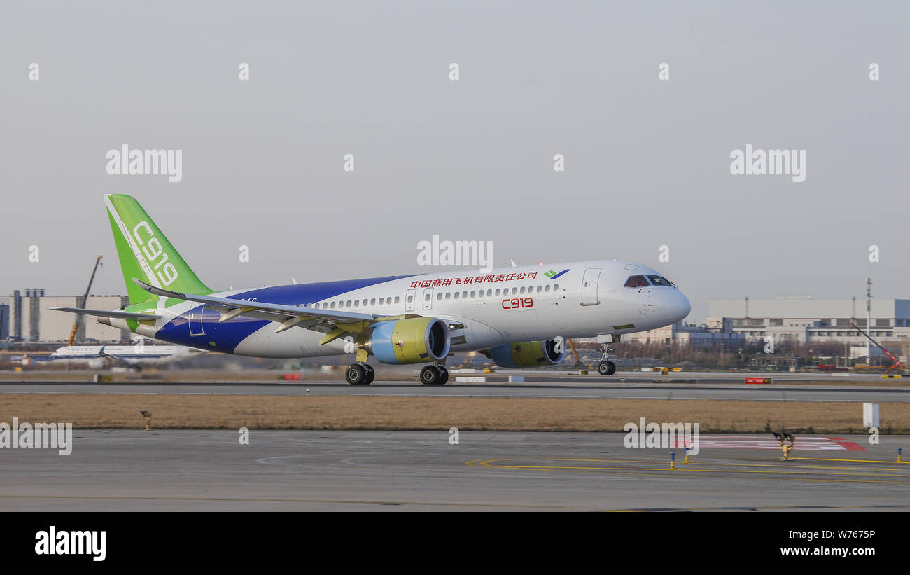 China's second domestically-developed large passenger jet C919 of COMAC ...