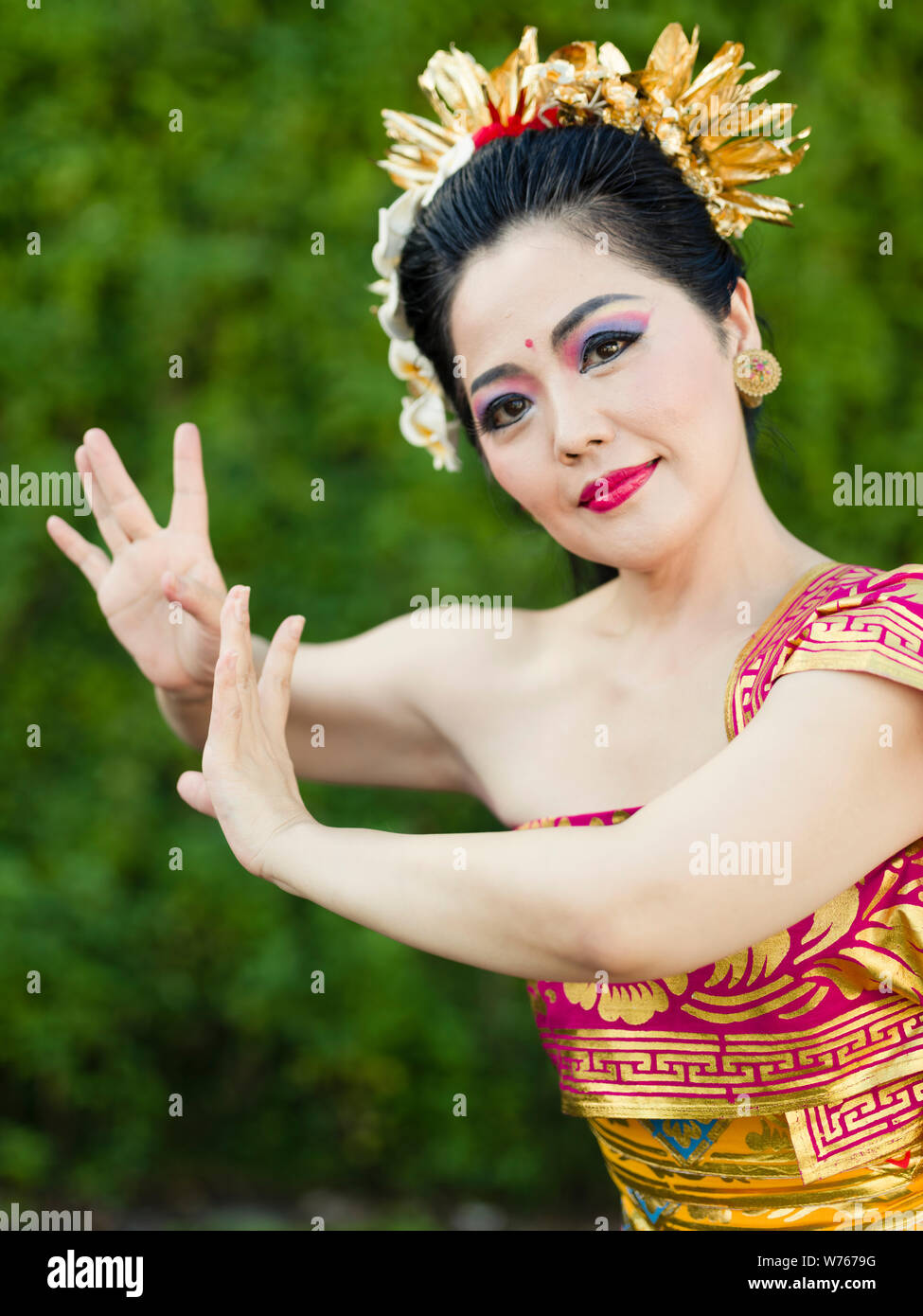 Portrait of Balinese Dance and Gamelan class member. Traditional dance ...