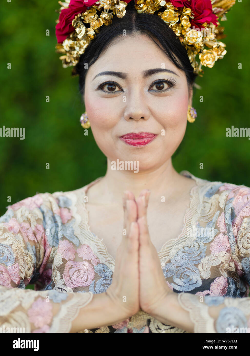 Portrait of Balinese Dance and Gamelan class member. Traditional dance ...