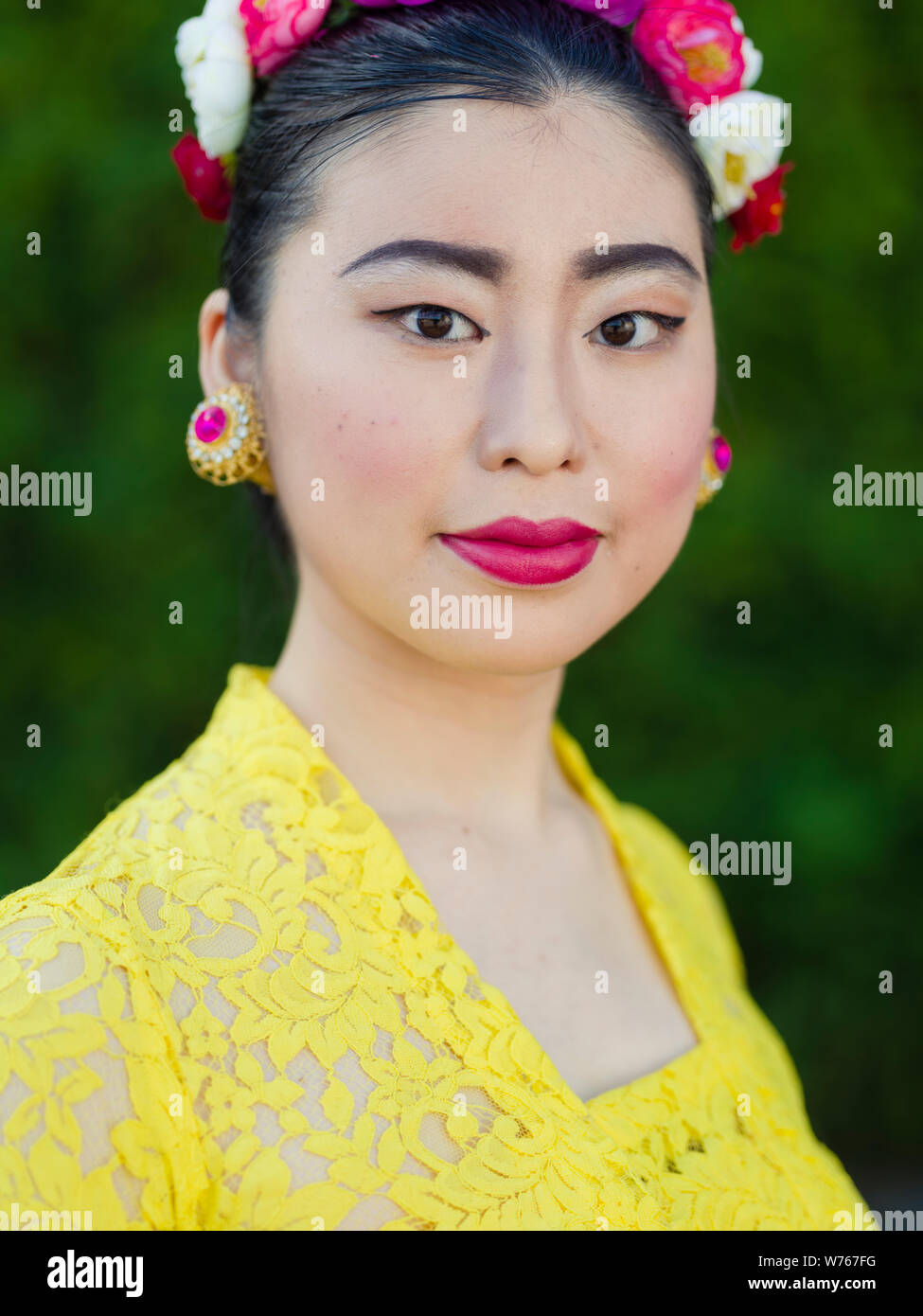 Portrait of Balinese Dance and Gamelan class member. Traditional dance ...