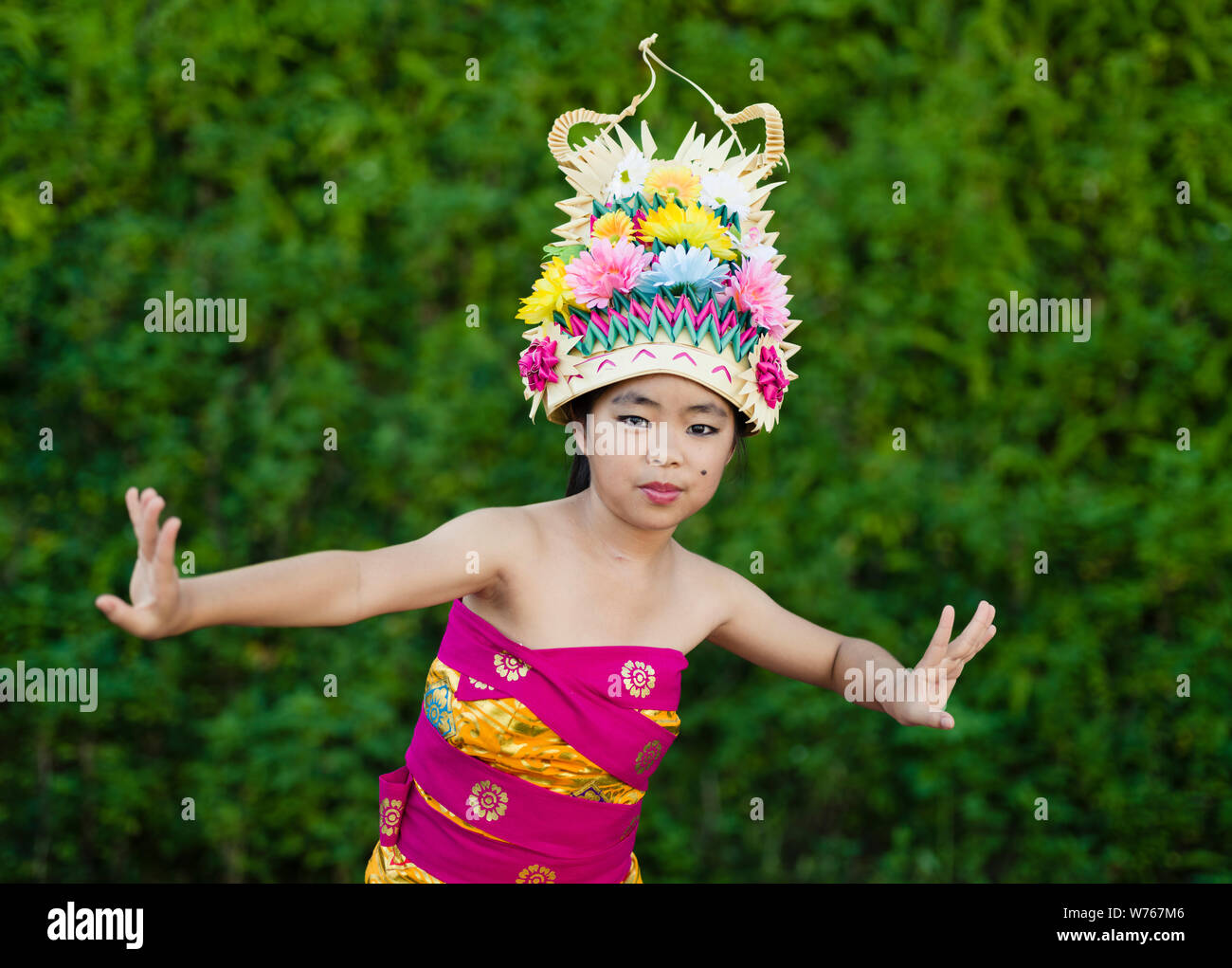 Portrait of Balinese Dance and Gamelan class member. Traditional dance ...