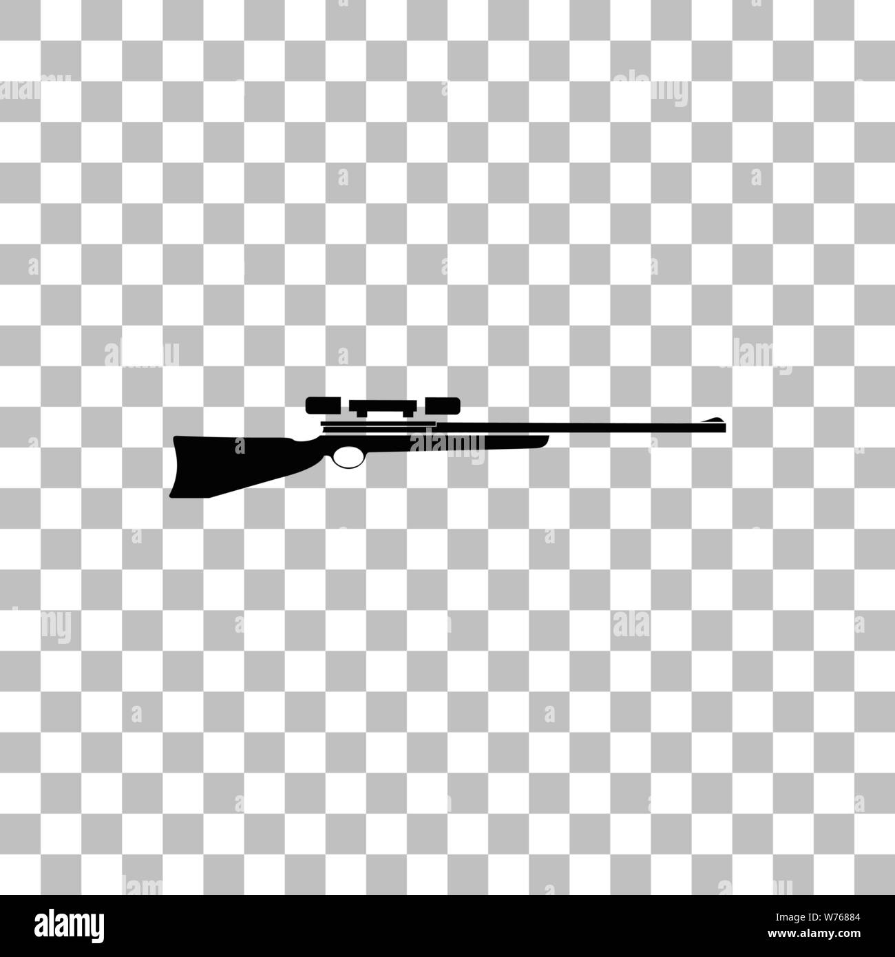 Sniper Rifle. Black flat icon on a transparent background. Pictogram ...