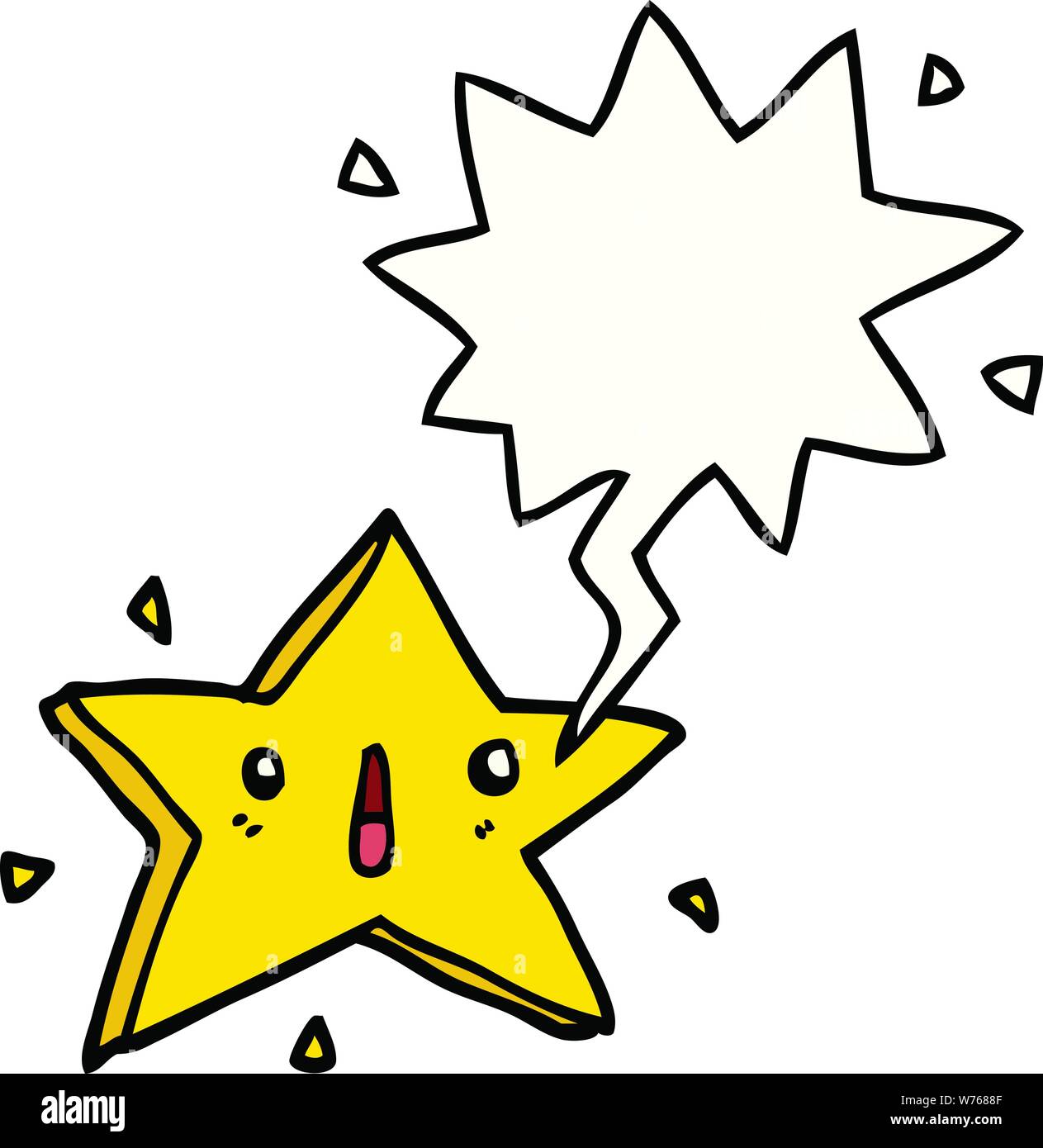 cute cartoon star with speech bubble Stock Vector Image & Art - Alamy