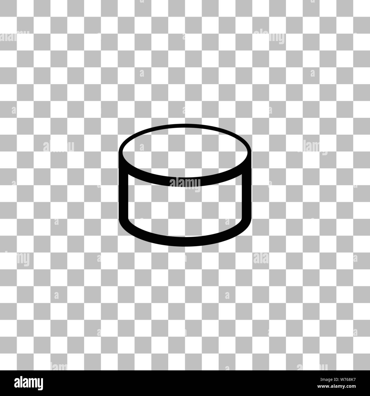 Tin can. Black flat icon on a transparent background. Pictogram for ...