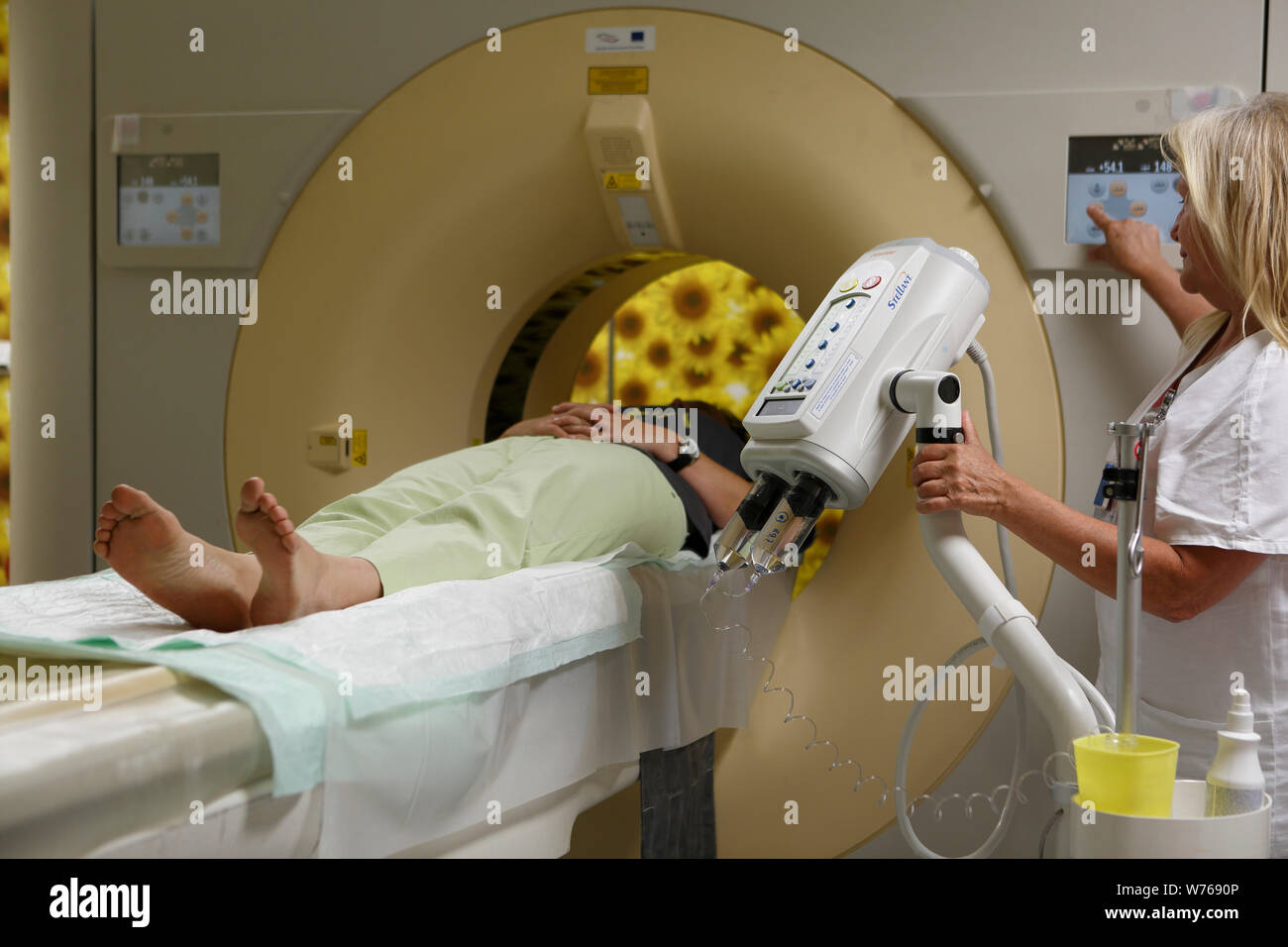 female patient during examination at hospital for ct,Karlsbad ,Czech ...
