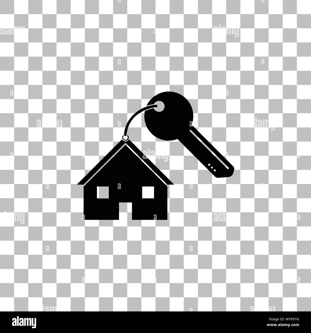 House key. Black flat icon on a transparent background. Pictogram for ...