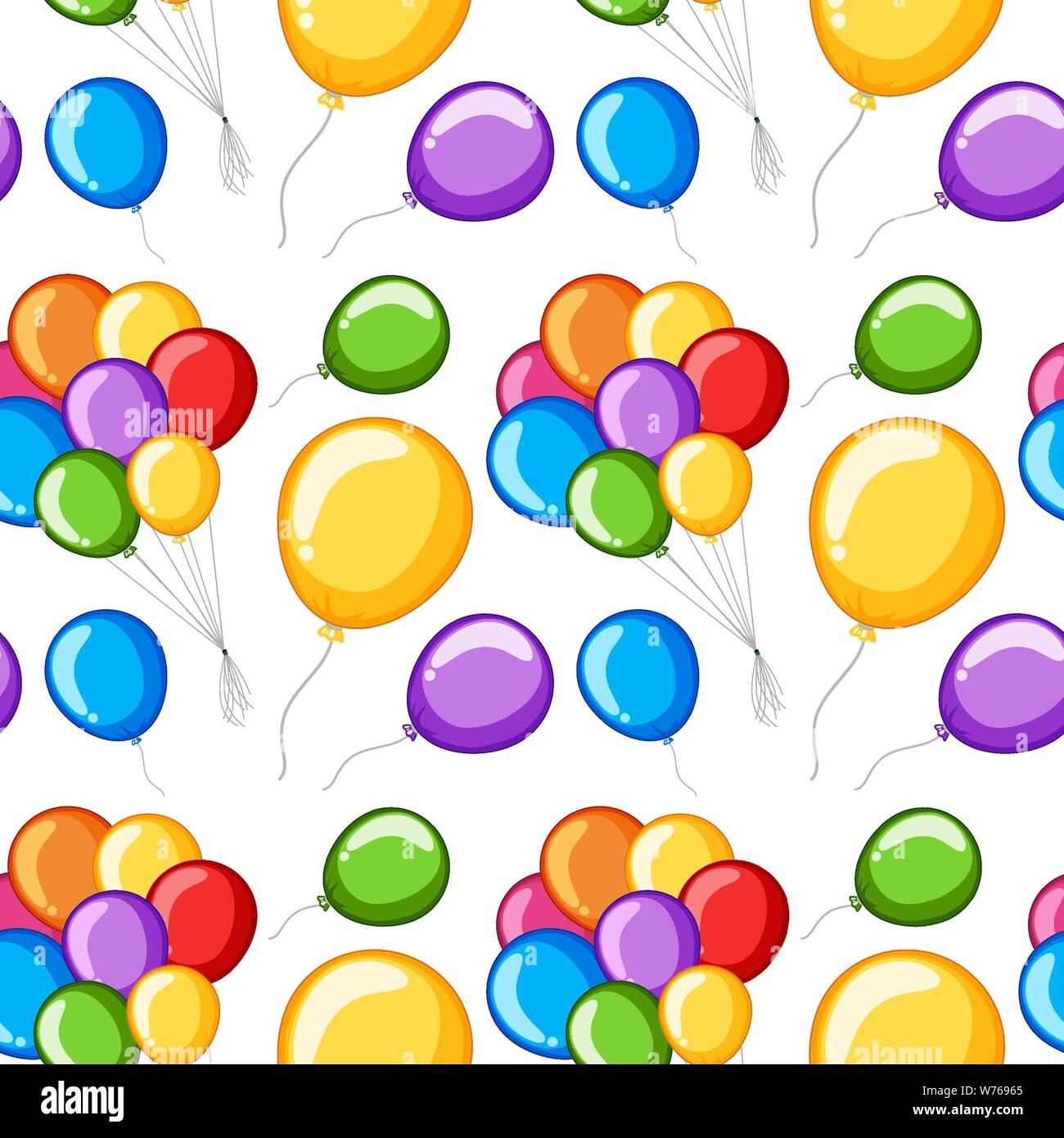 Seamless pattern tile cartoon with balloons illustration Stock Vector ...