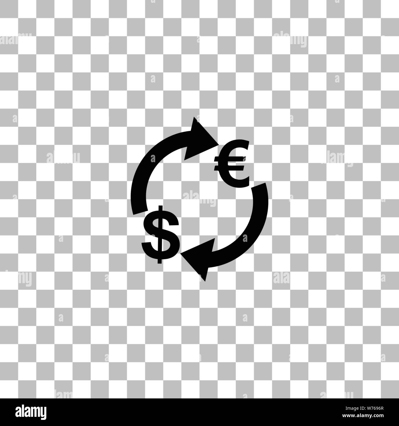 Exchange. Black flat icon on a transparent background. Pictogram for ...