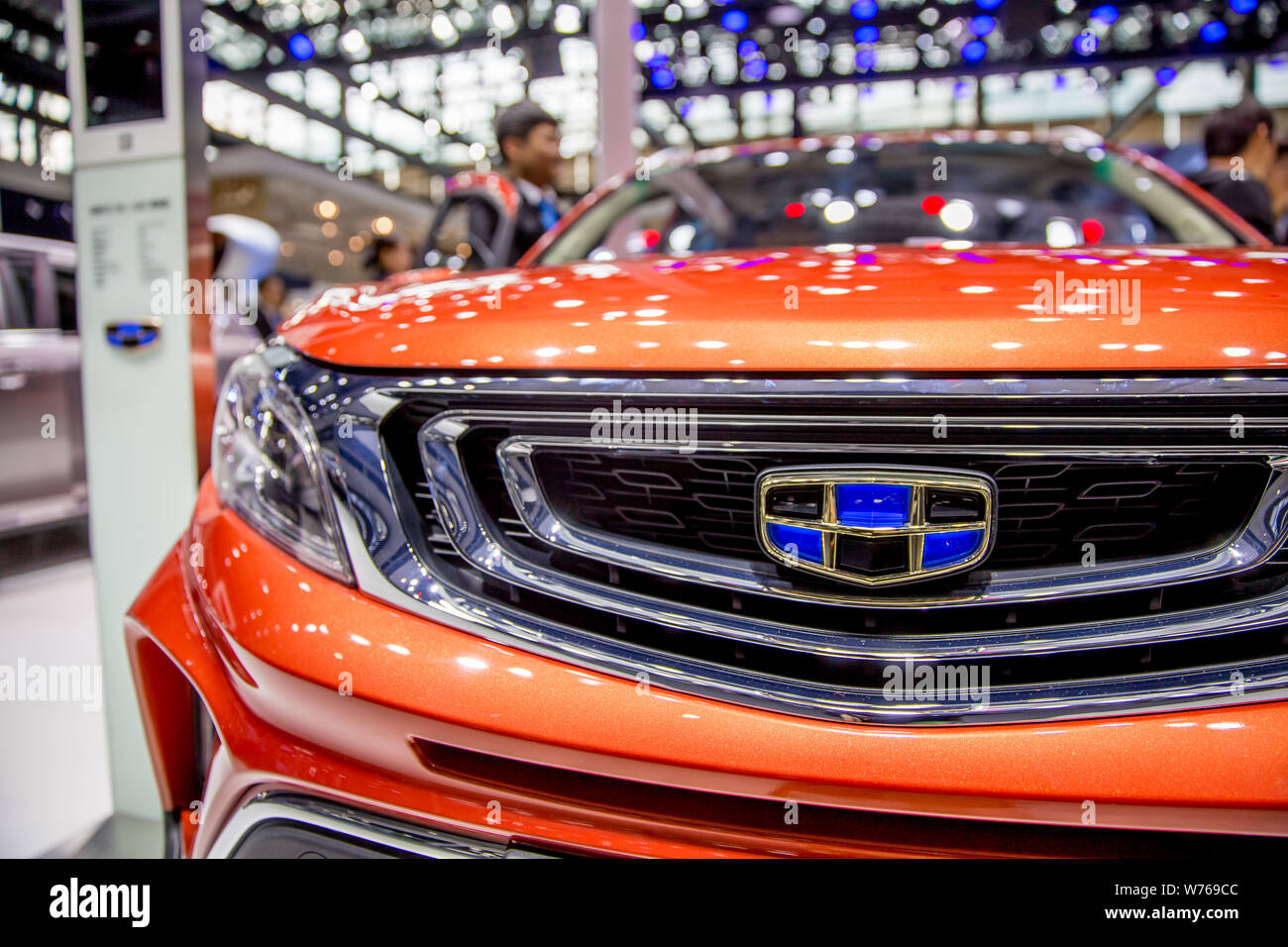 --FILE--A Geely car is on display during the 15th China (Guangzhou ...