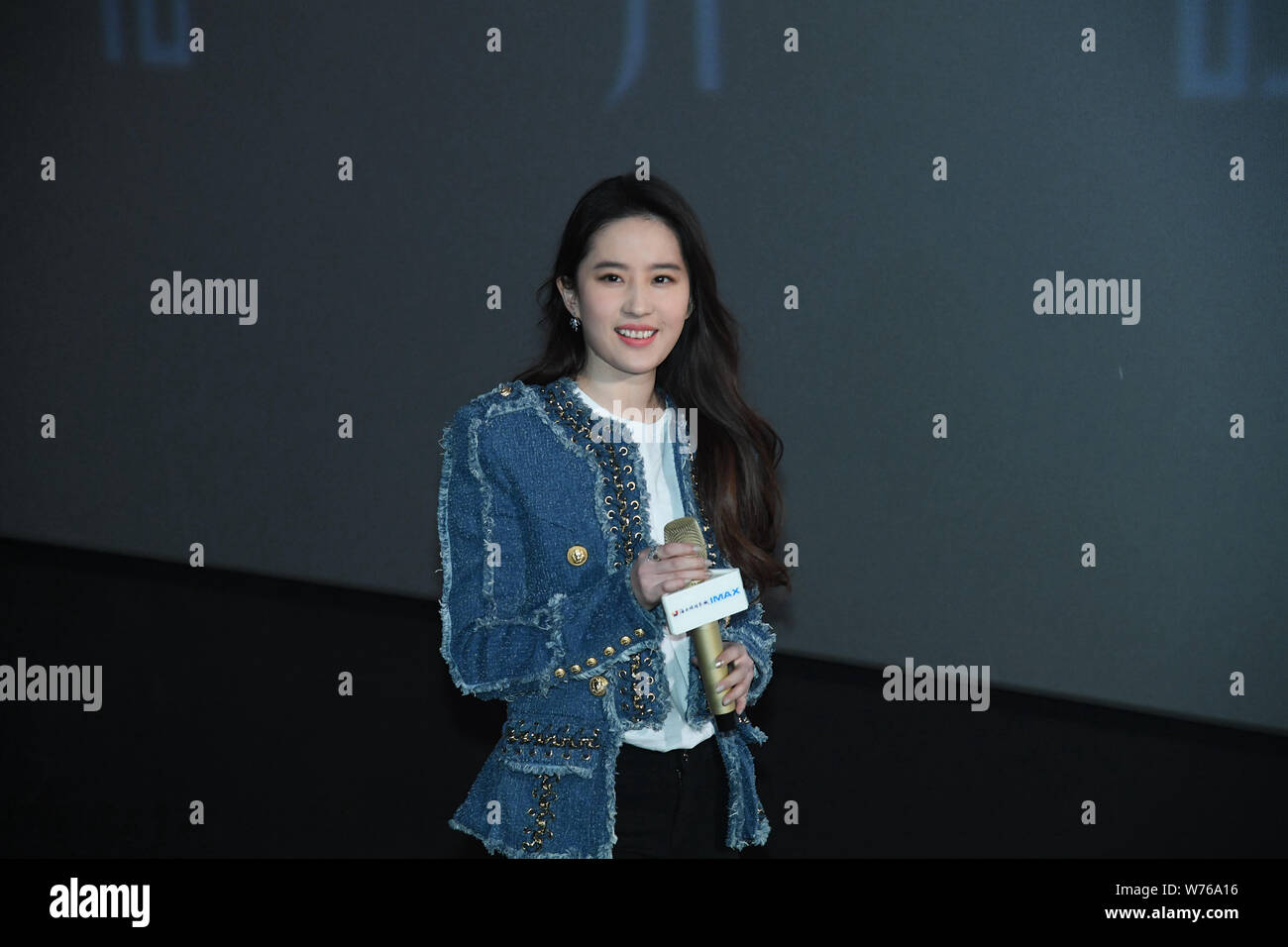 Chinese actress Liu Yifei attends a promotional event for her movie ...