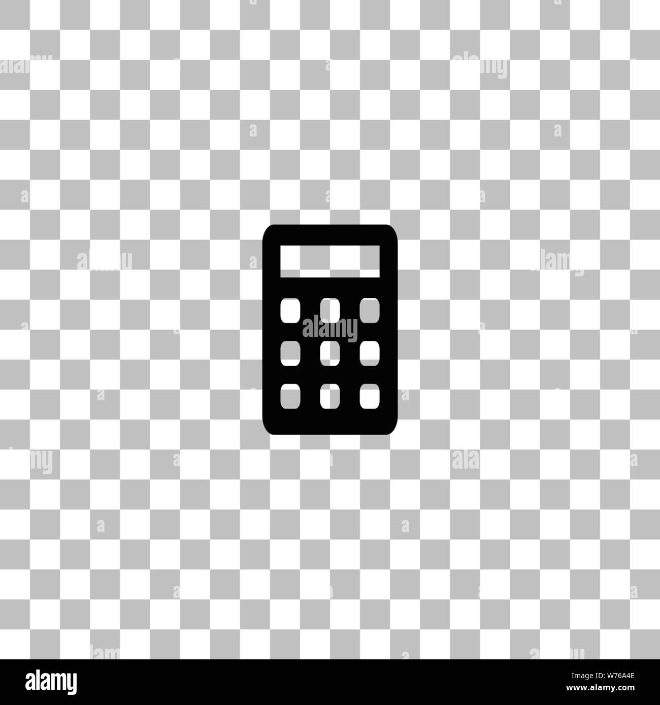 Calculator. Black flat icon on a transparent background. Pictogram for ...