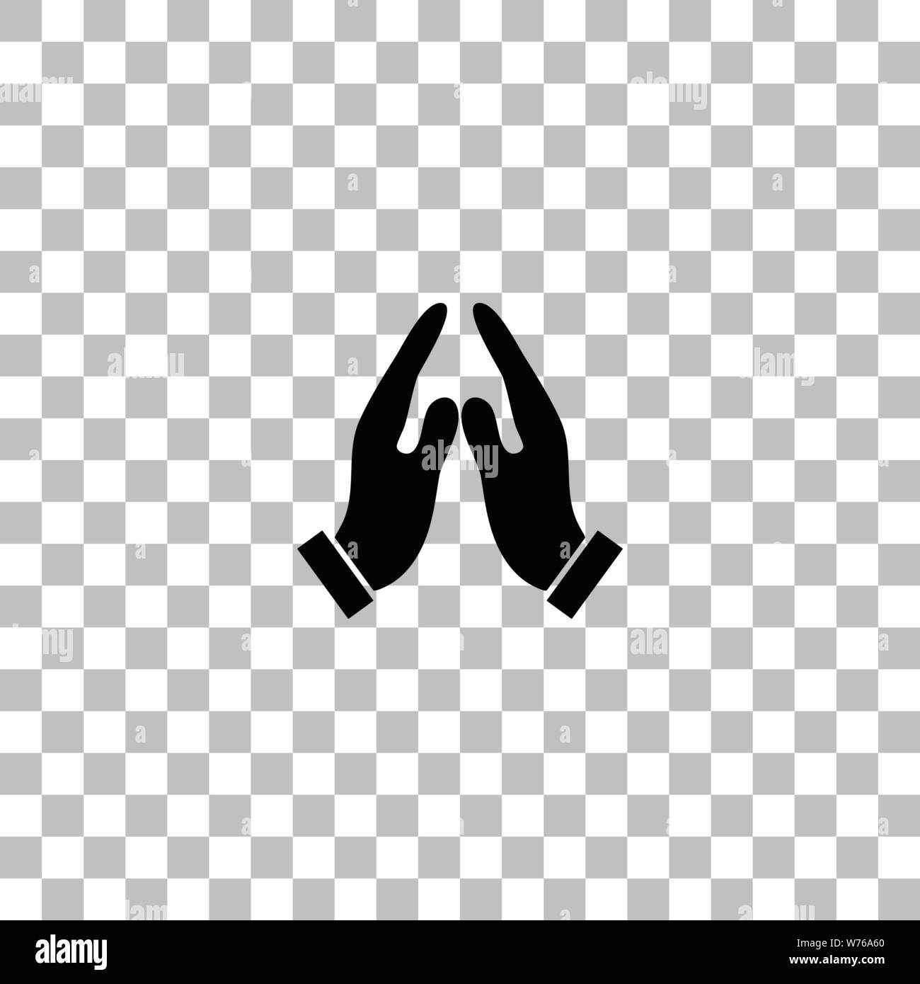 Supporting hands. Black flat icon on a transparent background ...