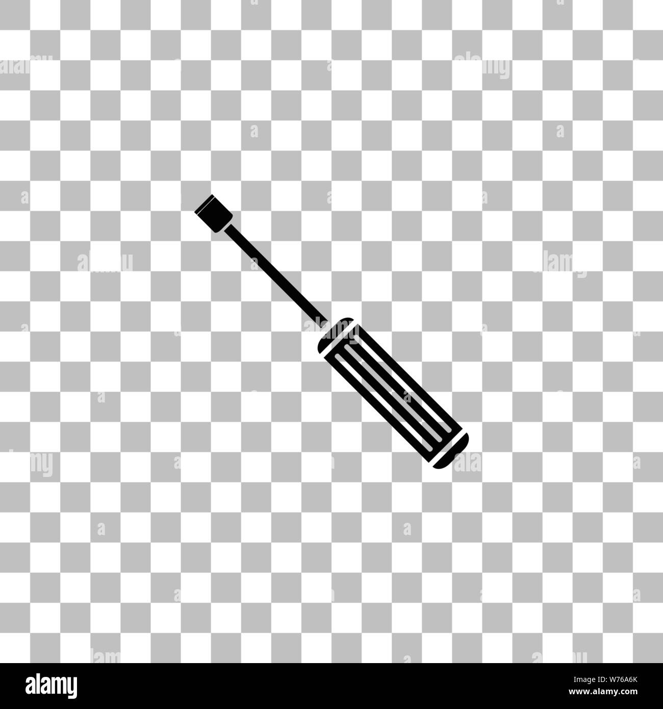 Screwdriver. Black flat icon on a transparent background. Pictogram for ...