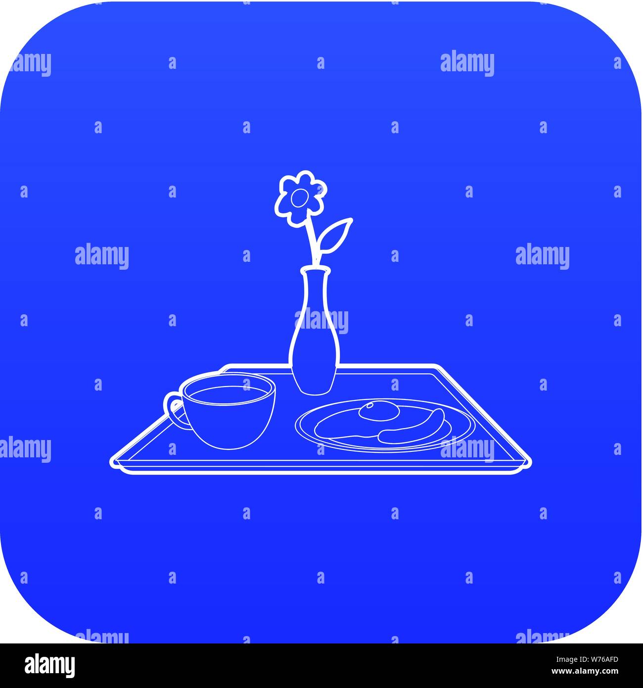 Breakfast in bed icon blue vector Stock Vector Image & Art - Alamy